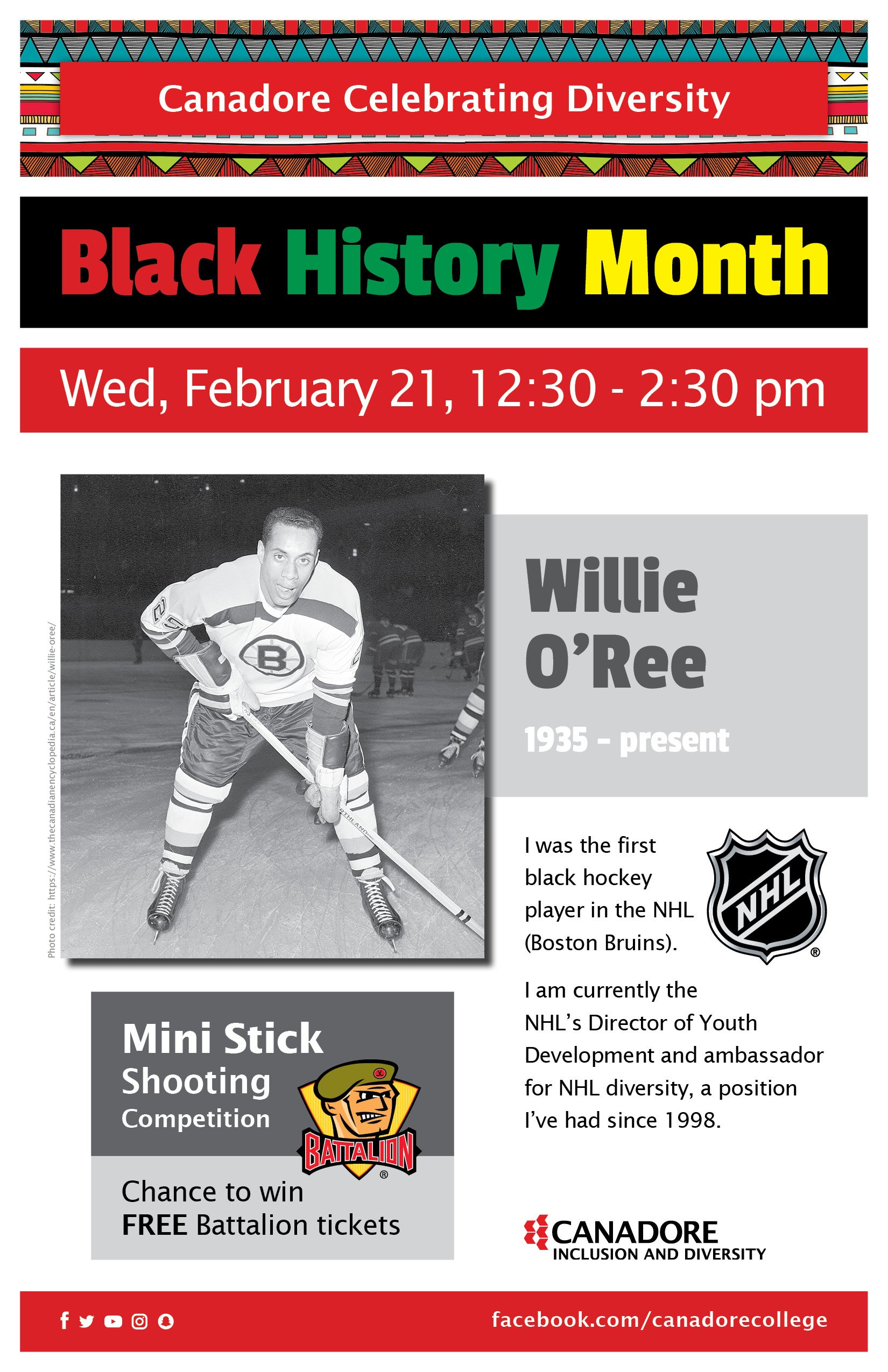 Black History Month Spotlight - Willie O’Ree - Canadore College