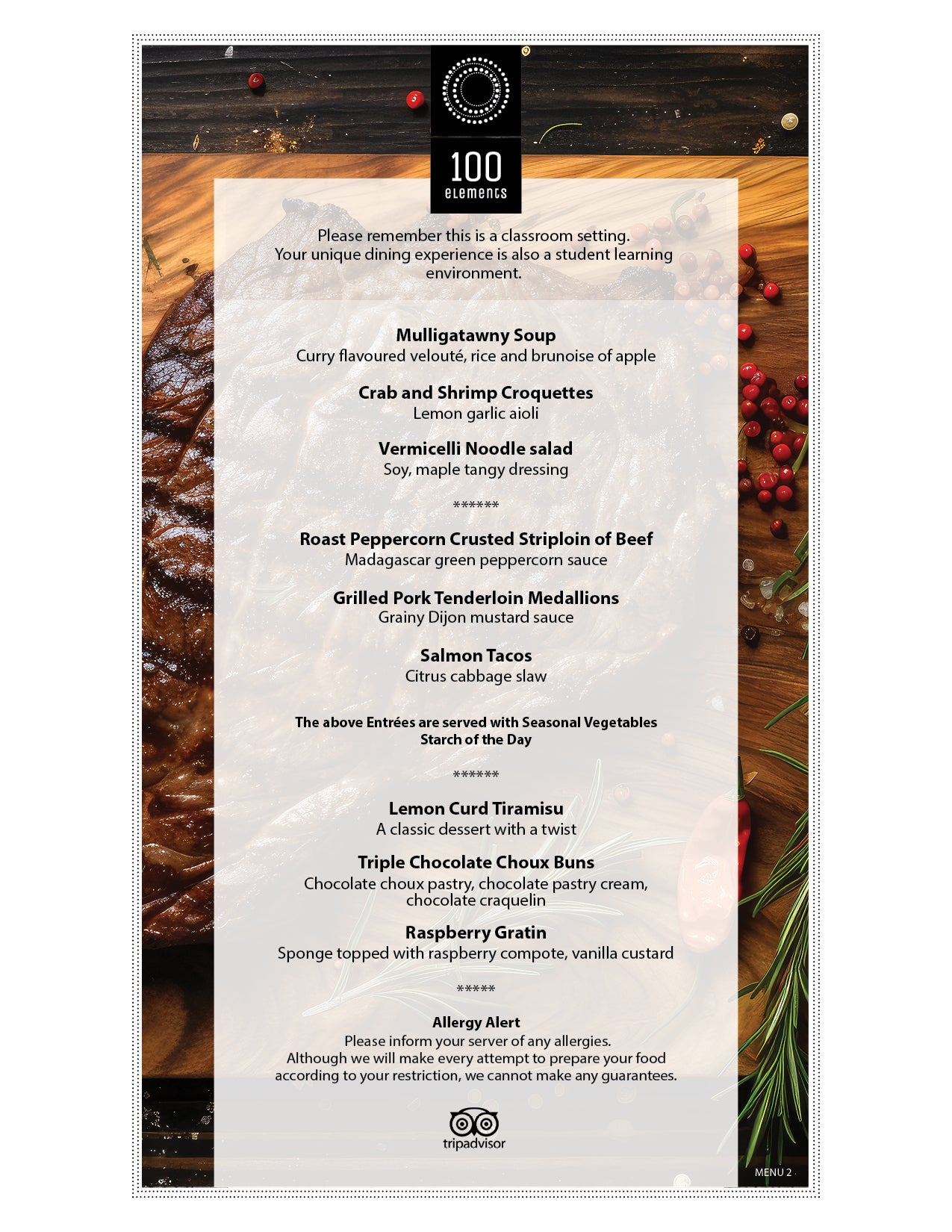 Menus - Canadore College