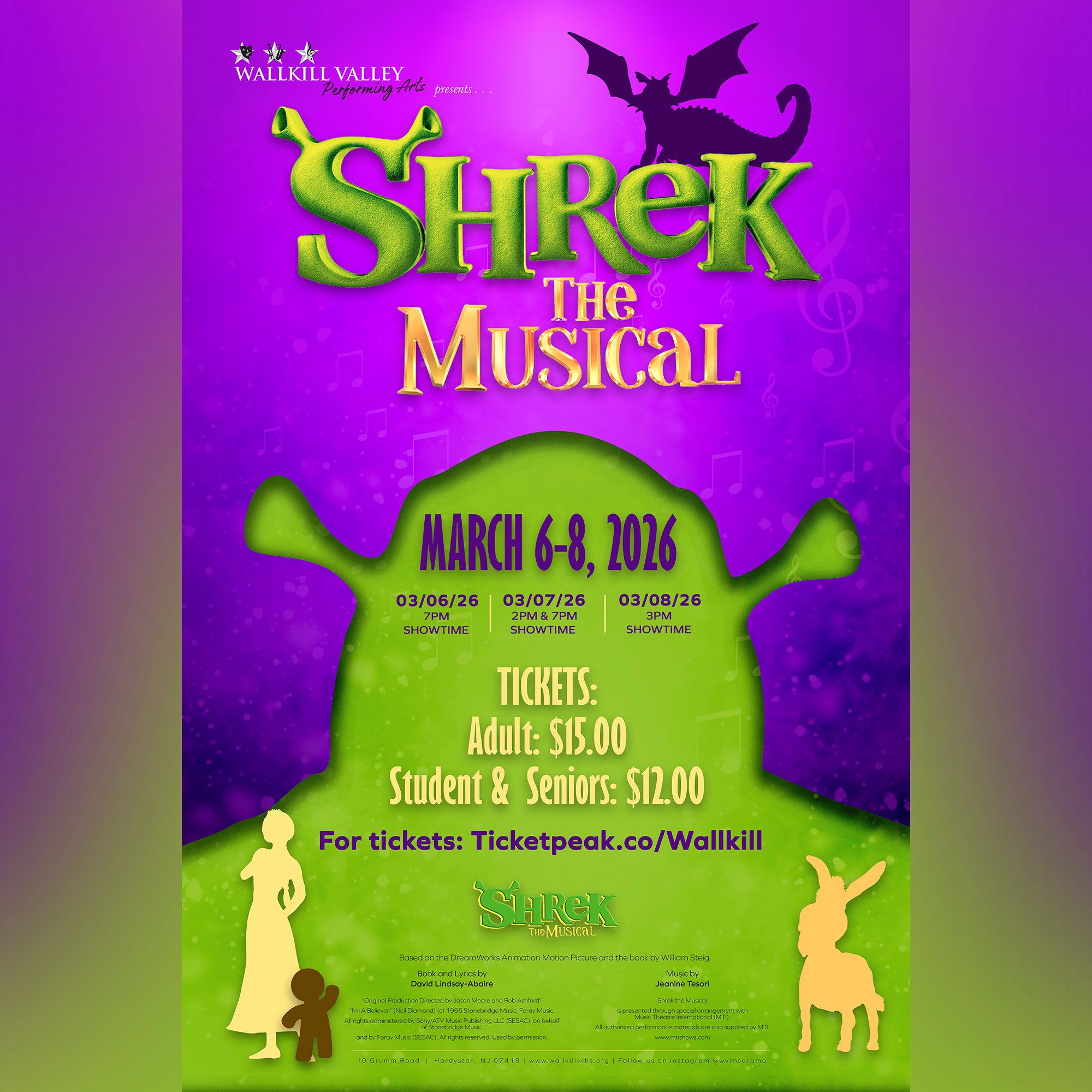 Shrek the Musical at Wallkill Valley Regional HS, Hamburg, NJ | NJ Kids
