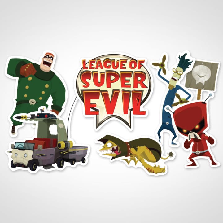 League of Super Evil Stickers | Highest Quality Art