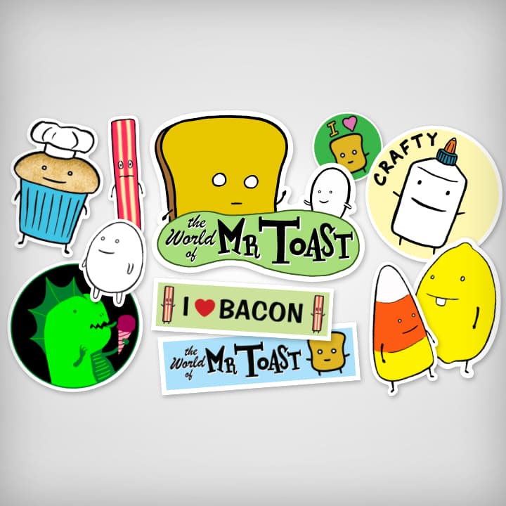 Custom Mr. Toast Stickers | Highest Quality Art