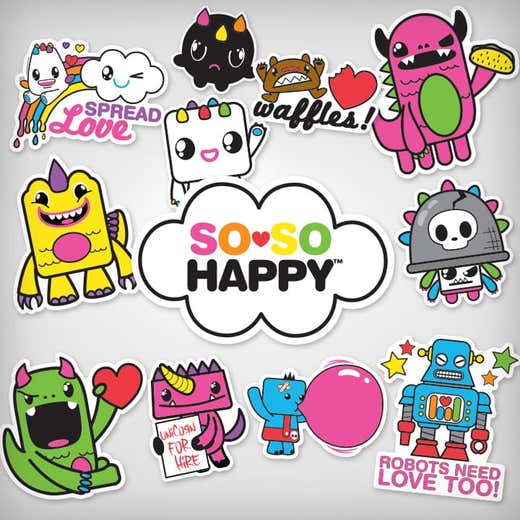 Custom So So Happy Stickers | Joy Guaranteed