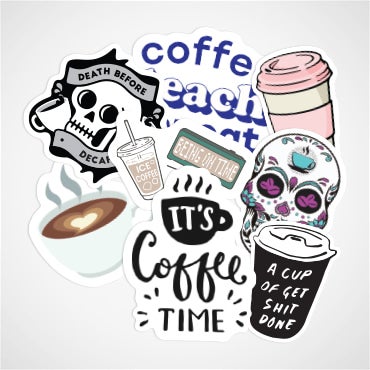 Coffee Stickers: Order Custom Vinyl Coffee Sticker Designs Online