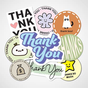 Thank You Stickers: Order Custom Vinyl Sticker Designs Online