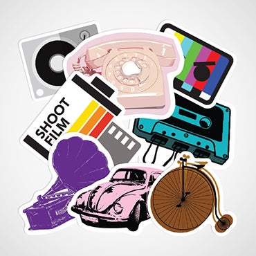 Vintage Stickers: Order Classic Custom Vinyl Retro Stickers