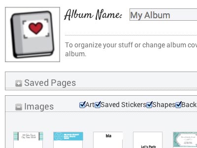 How do I add items to a My Stuff album?